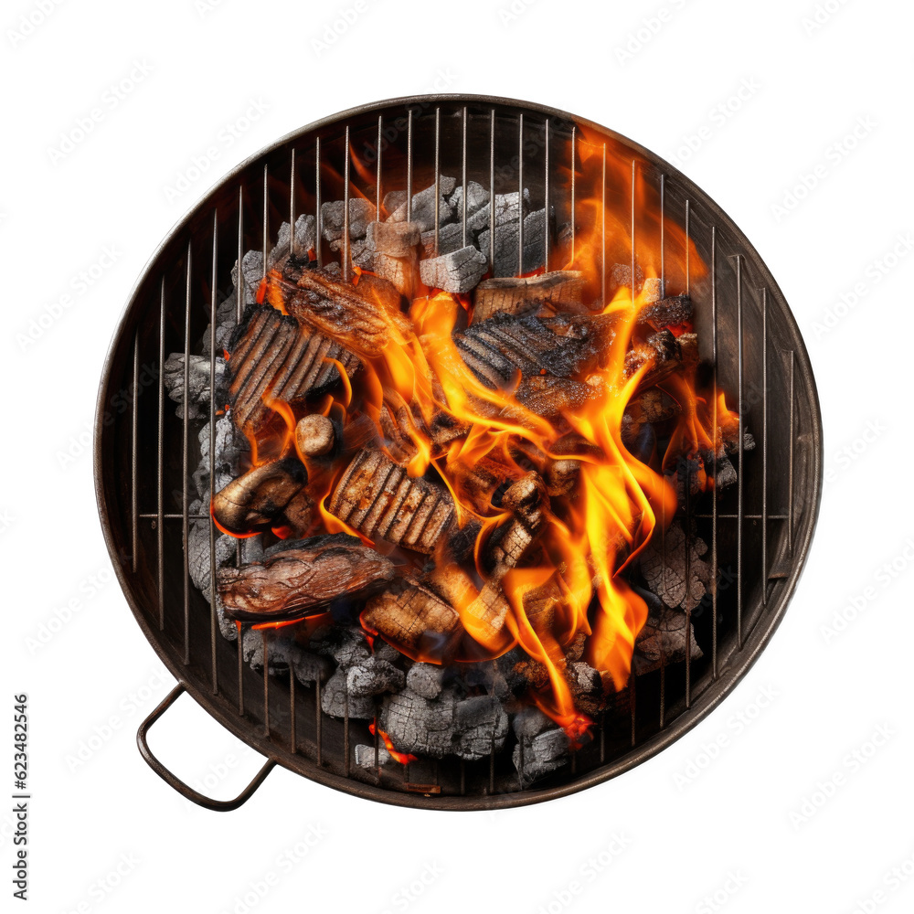 Campfire grill isolated on transparent background. Generative AI Stock ...