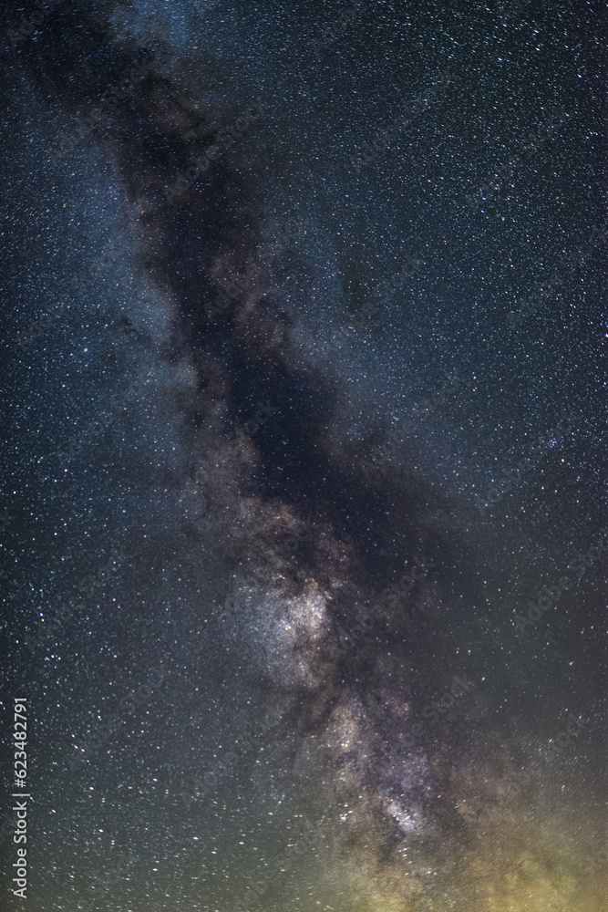 German night sky with milky way around a mountain called Wasserkuppe ...