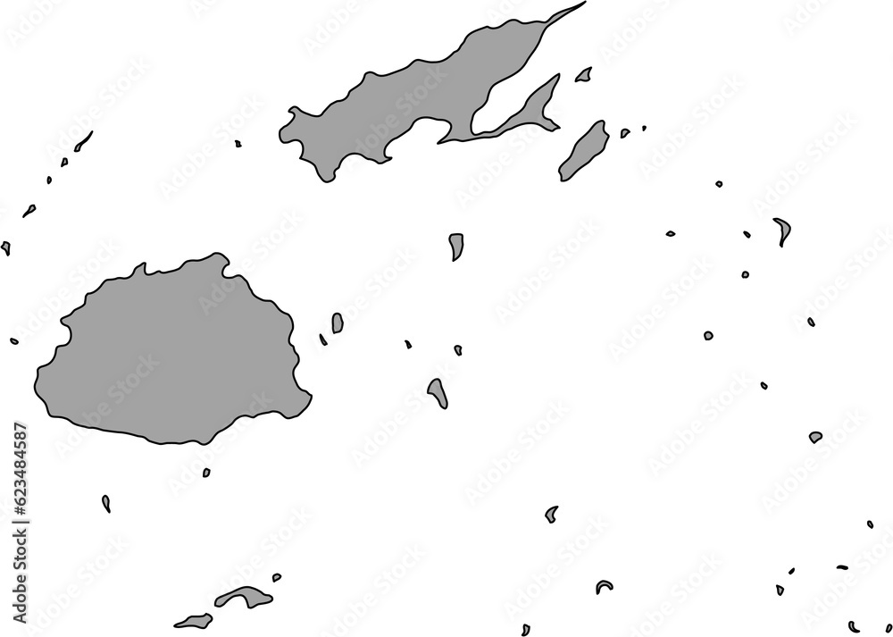 doodle freehand drawing of fiji island map. Stock Illustration | Adobe ...
