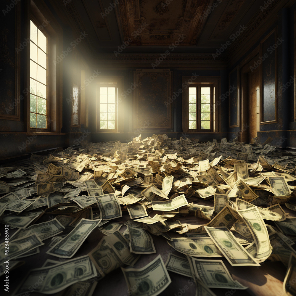 Charting the Wealth: Money Scattered on the Floor Reveals Financial ...