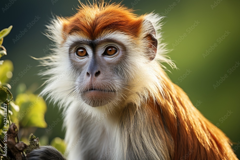 The patas monkey also known as the wadi monkey or hussar monkey ...