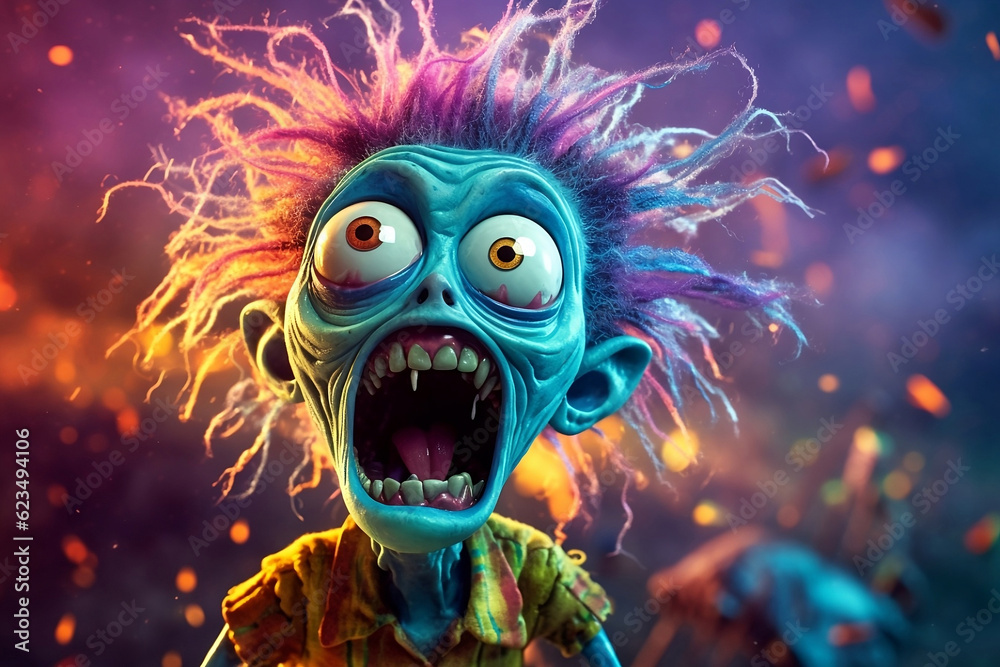 Funny expression of zombie who has just realized he is a zombie with ...