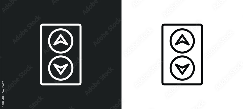 elevator arrows icon isolated in white and black colors. elevator ...