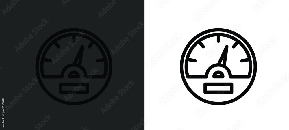 vehicle speedometer icon isolated in white and black colors. vehicle ...
