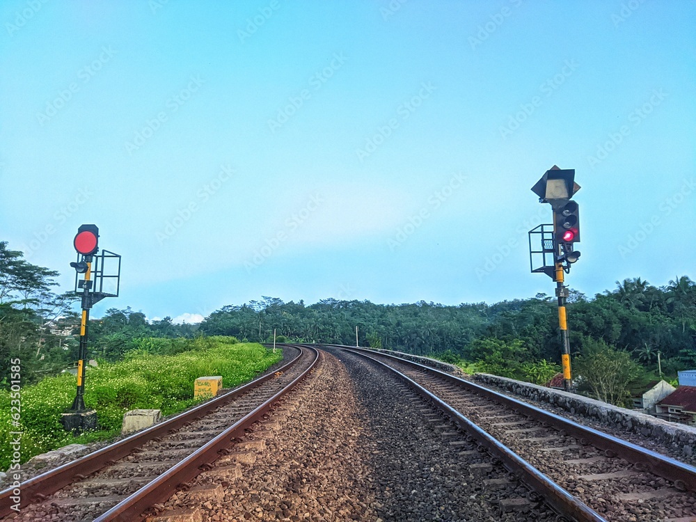 Photo & Art Print The sleeper railroad is passable for motorbikes and ...