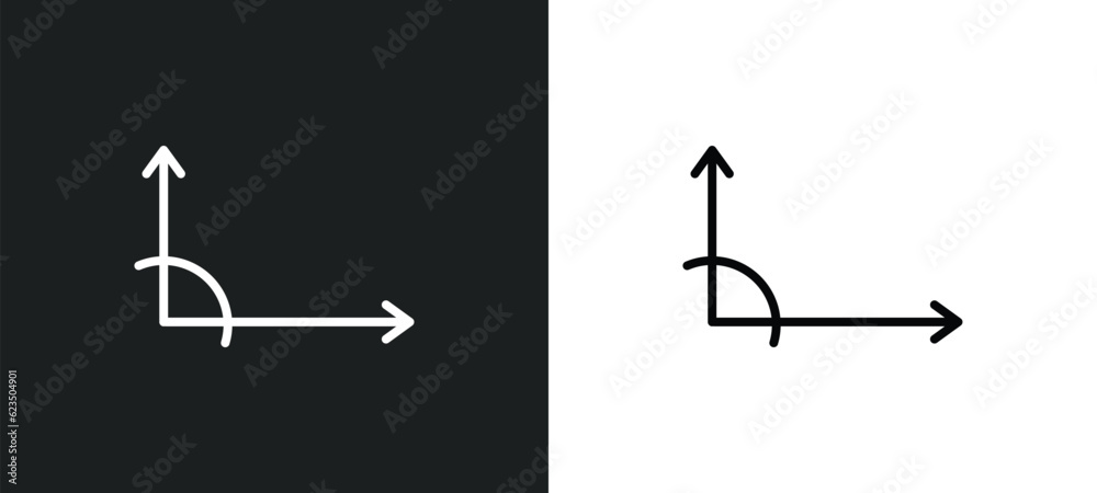 angle of acute icon isolated in white and black colors. angle of acute ...