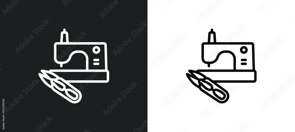Sewing Clip Art Icon Isolated In White And Black Colors Sewing Clip