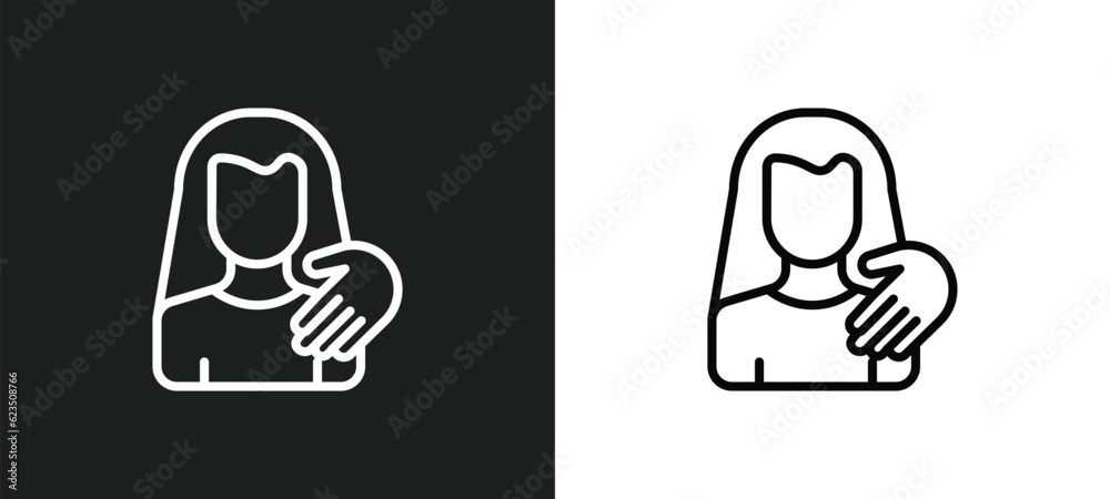 sexual harassment icon isolated in white and black colors. sexual ...