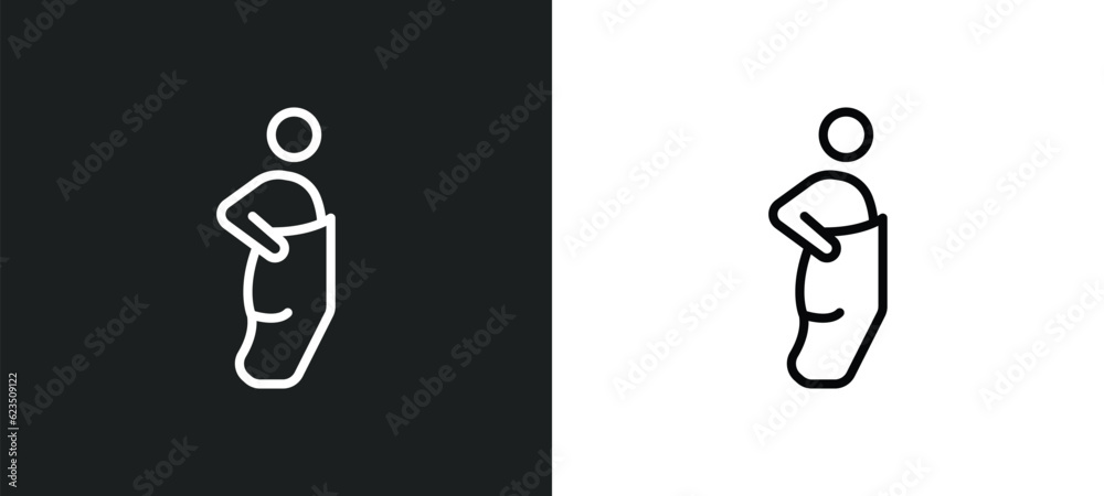 sack race icon isolated in white and black colors. sack race outline ...