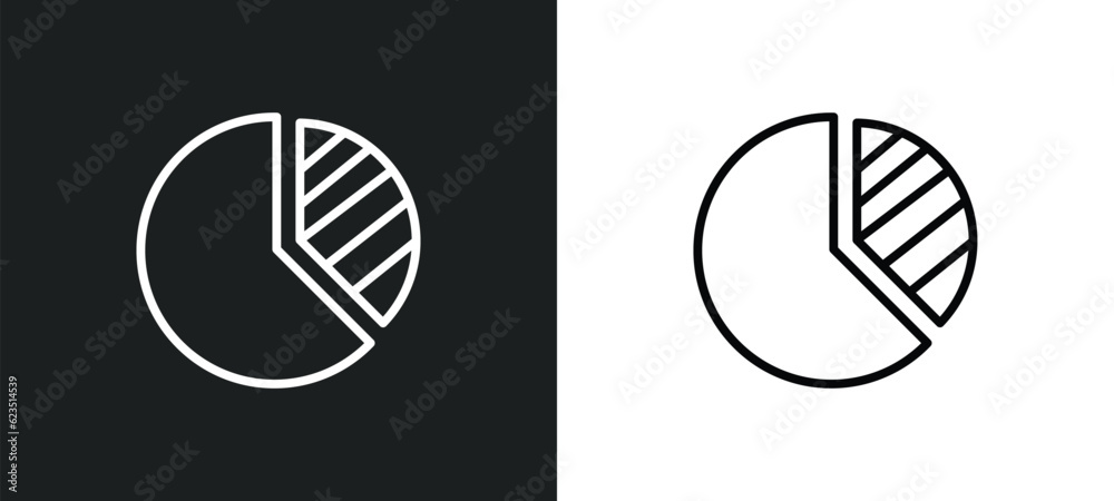 market share icon isolated in white and black colors. market share ...