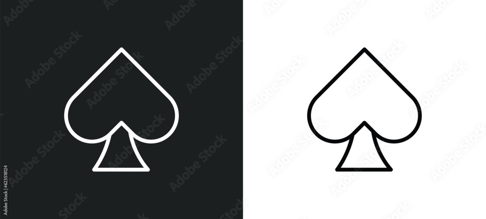ace of spades icon isolated in white and black colors. ace of spades ...