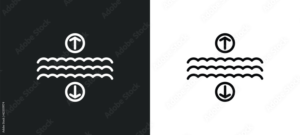 archimedes principle icon isolated in white and black colors ...