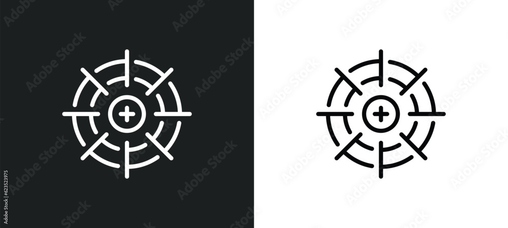 calibrate icon isolated in white and black colors. calibrate outline ...