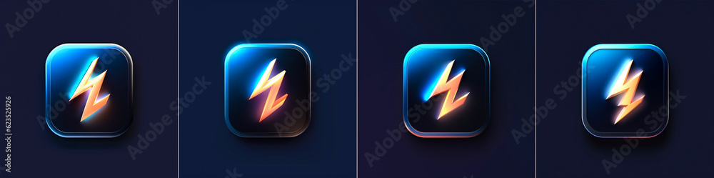Bolt app icon with soft lighting and isometric 3D design Designed in ...