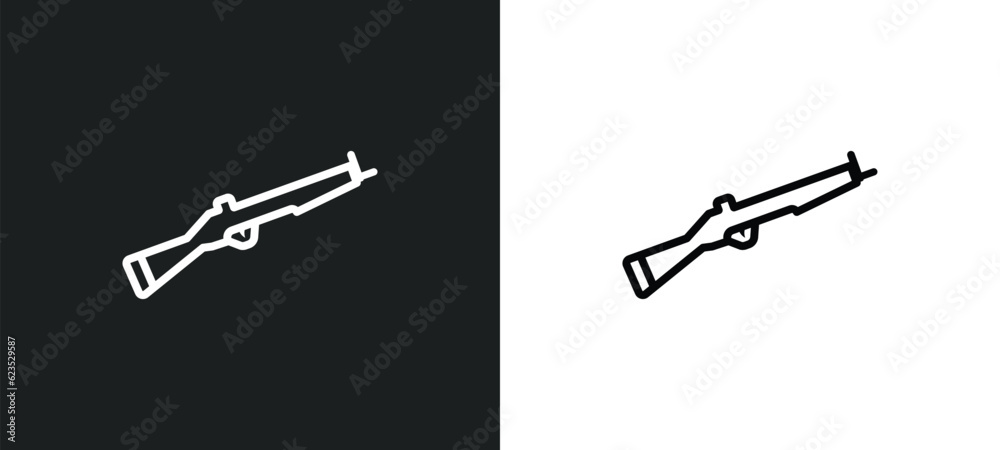 bayonet on rifle icon isolated in white and black colors. bayonet on ...