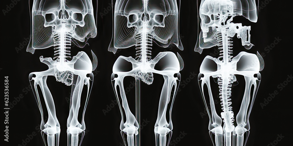 X-ray of femur: An image of the thigh bone, the longest and strongest ...