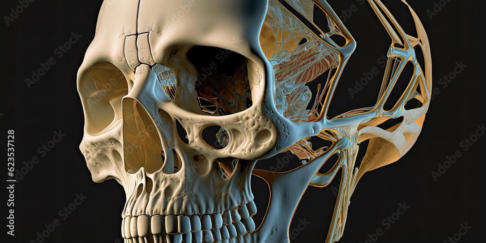X-ray of the zygomatic bone and eye sockets, showing the structure of ...