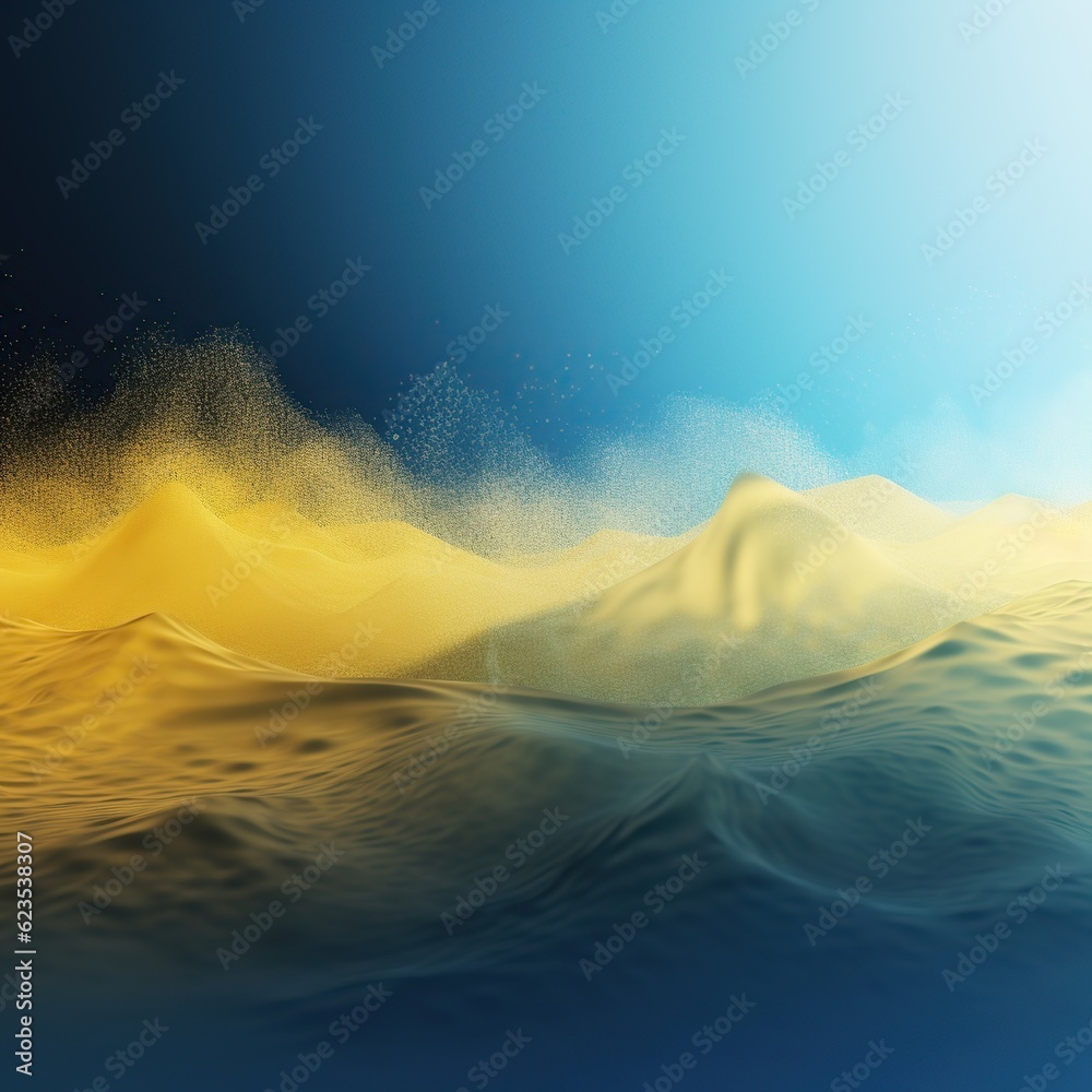 Network technology background futuristic tech blue and yellow wave ...