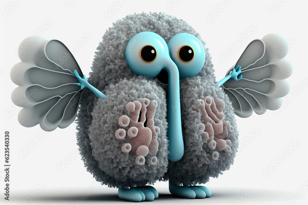 Lungs. Cute cartoon healthy human anatomy internal organ character set ...