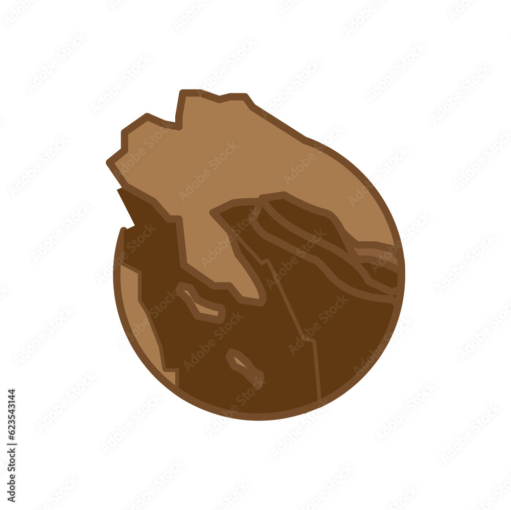 Earth element icons logo style and isolated on white background ...