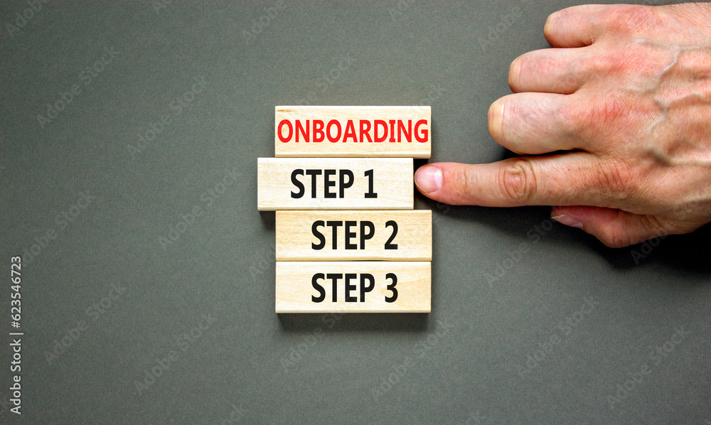 Time to step 1 onboarding symbol. Concept words Onboarding step 1 on ...