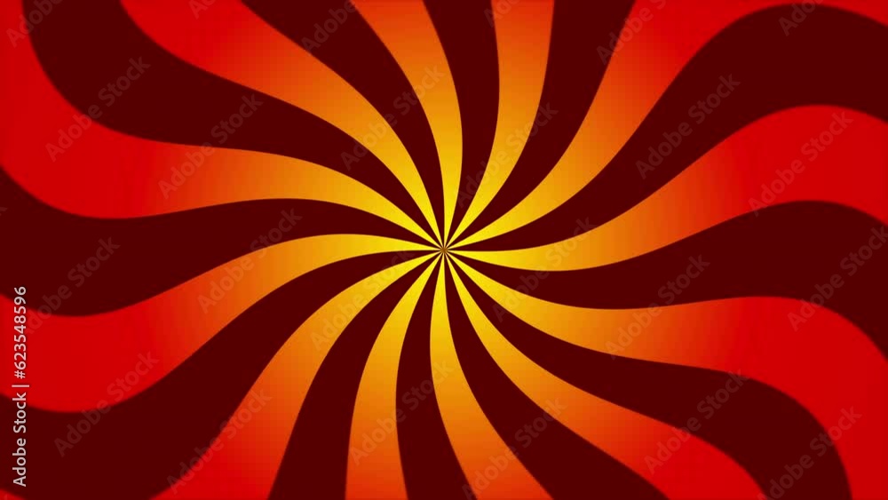 Spiral background with shades from orange to red.Abstract animation ...