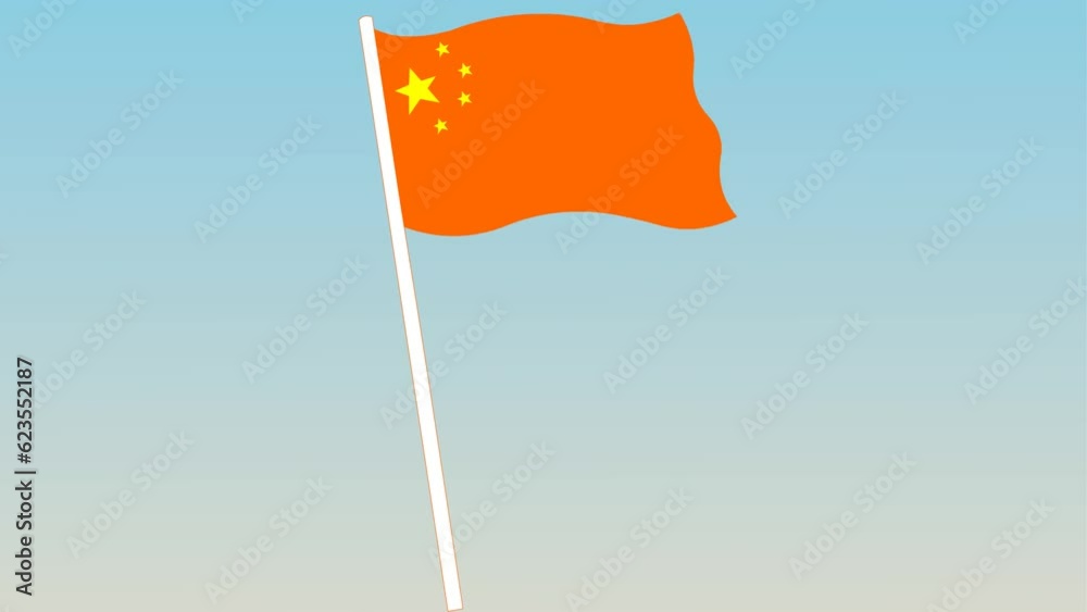 China flag waving background and 2d animation, flag of china waving ...