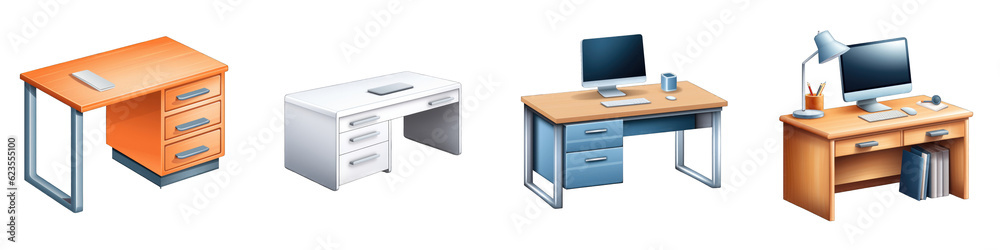 Desk clipart collection, vector, icons isolated on transparent ...