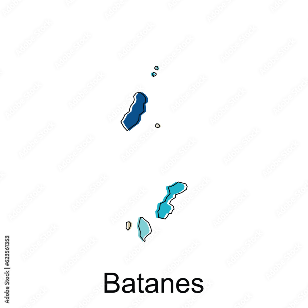 Map of Batanes colorful modern geometric vector design, World map ...