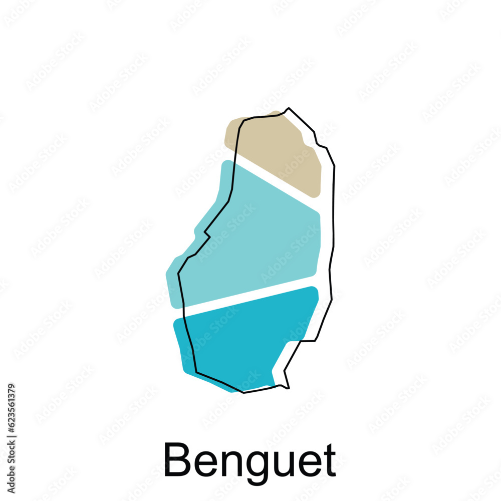 Map of Benguet colorful modern geometric vector design, World map ...
