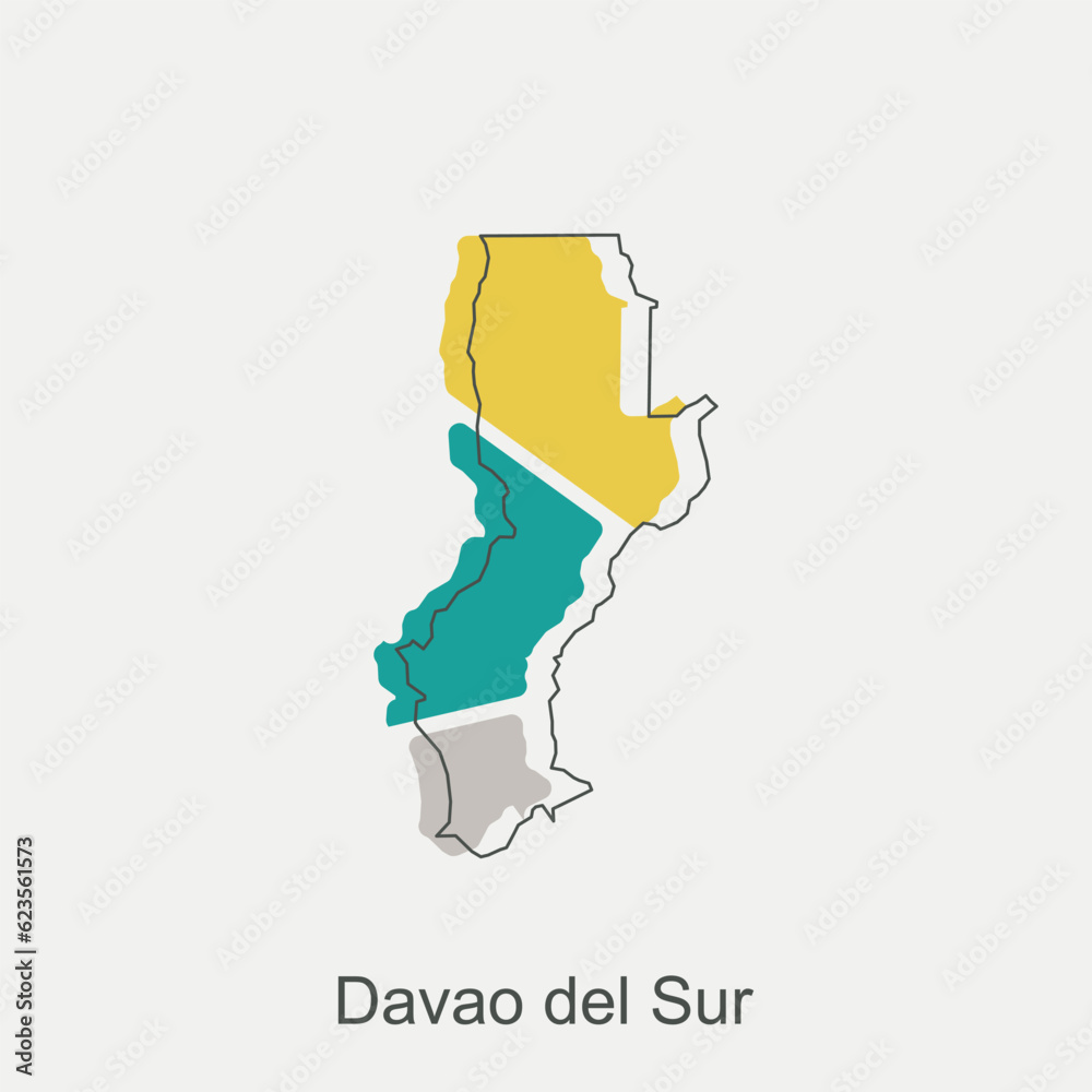 vector map of Davao Del Sur modern outline, High detailed vector ...