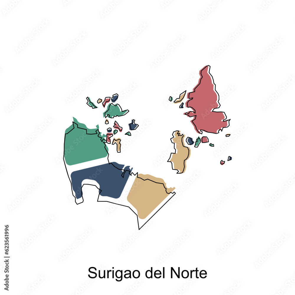 Map of Surigao Del Norte geometric design, World Map International ...