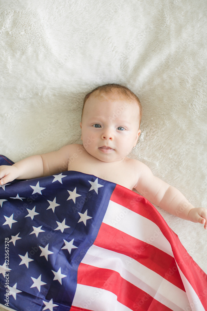 Proud American Baby boy Celebrating July Fourth. Cute,Portrait of ...