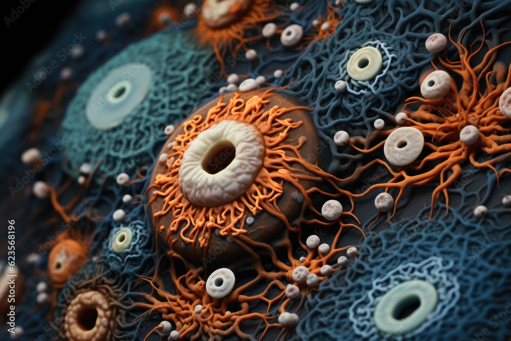 Microscopic view of parasites in a stool sample. Extreme close up of ...