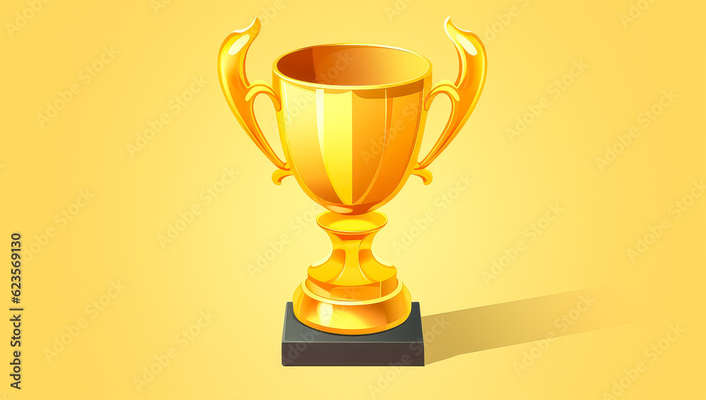 Gold trophy template in the style of graphic design poster, winner cup ...