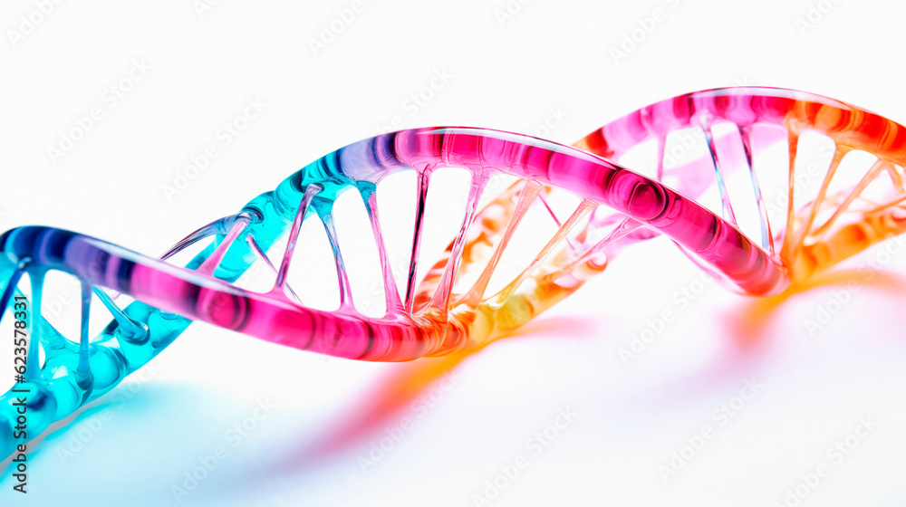 Multi color dna model isolated on white background Stock Illustration ...