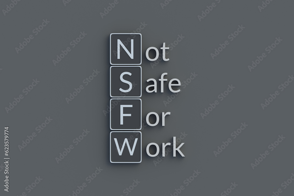 NSFW Not safe for work metallic inscription. Acronym or abbreviation ...