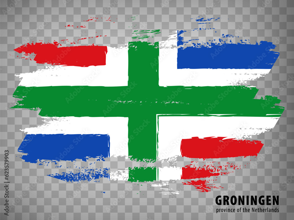 Flag of Groningen brush strokes. Flag of Province Groningen on ...