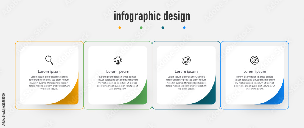 Professional infographics template. timeline with 4 steps, options. can ...