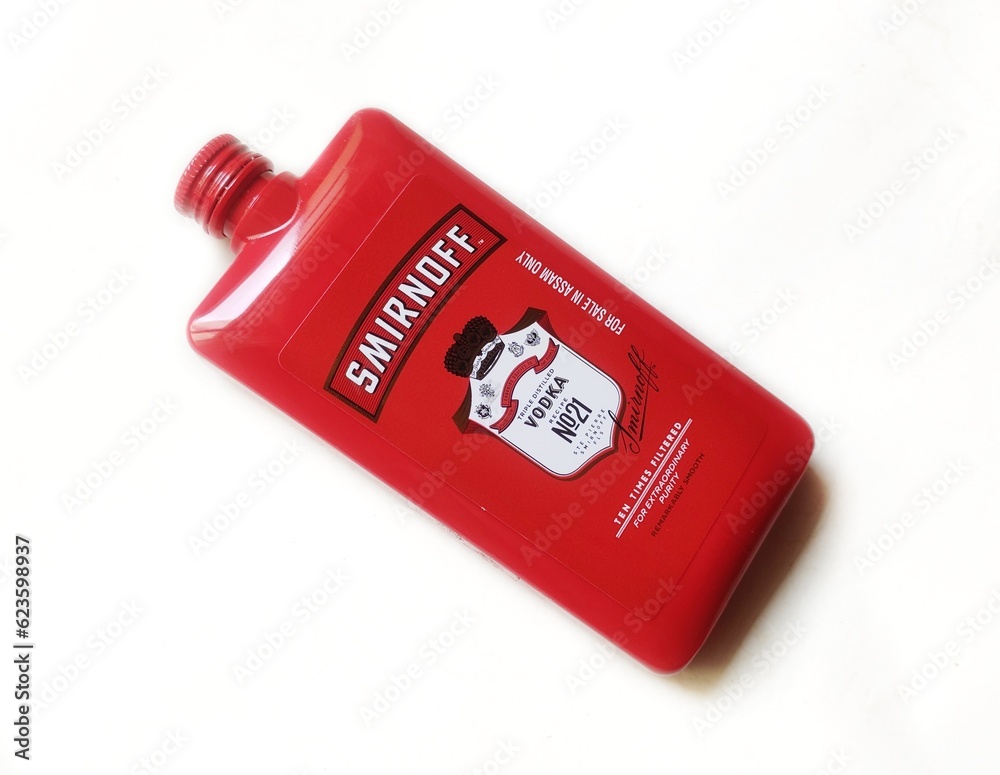 Guwahati, Assam, India - July 14, 2023 : Smirnoff is a brand of vodka ...