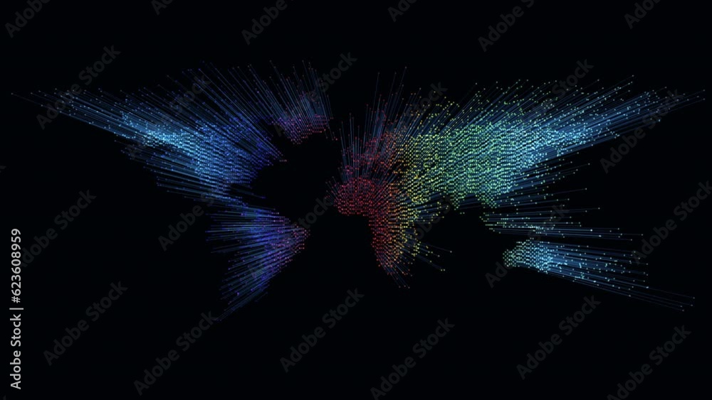concept animation of digital world a map of earth from sets of ...