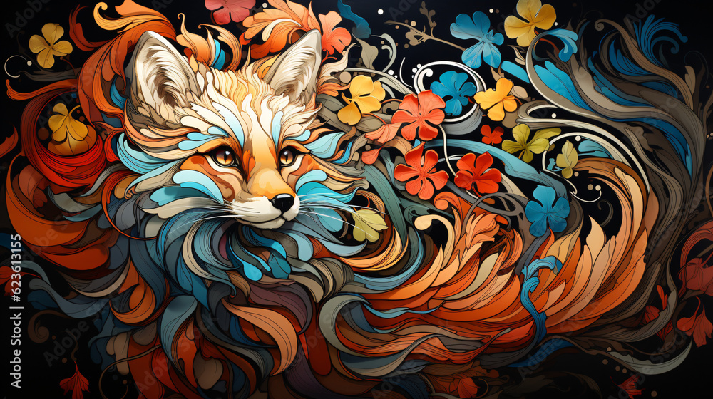 Abstract Animalia: A Vibrant Mosaic of Dogs, Cats, and Exotic Creatures ...