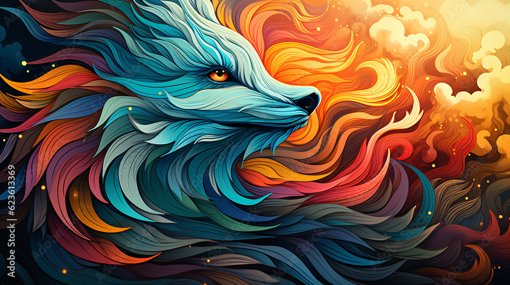 Abstract Animalia: A Vibrant Mosaic of Dogs, Cats, and Exotic Creatures ...