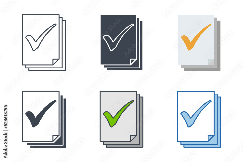 Document or File Folder with Check Mark Icon symbol template for ...