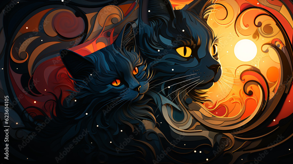 Abstract Animalia: A Vibrant Mosaic of Dogs, Cats, and Exotic Creatures ...