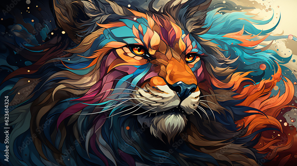 Abstract Animalia: A Vibrant Mosaic of Dogs, Cats, and Exotic Creatures ...