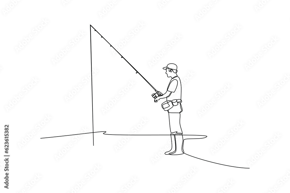 Continuous one line drawing people performing outdoor activities ...