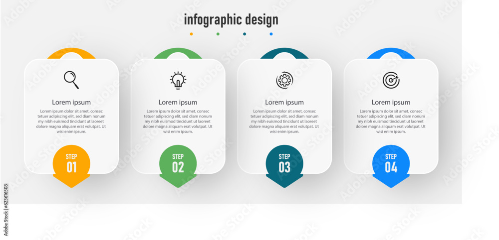 Business infographics template. timeline with 4 steps, options. can be ...