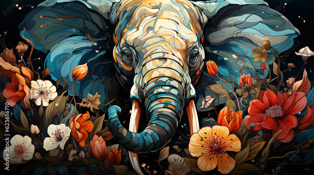 Abstract Animalia: A Vibrant Mosaic of Dogs, Cats, and Exotic Creatures ...