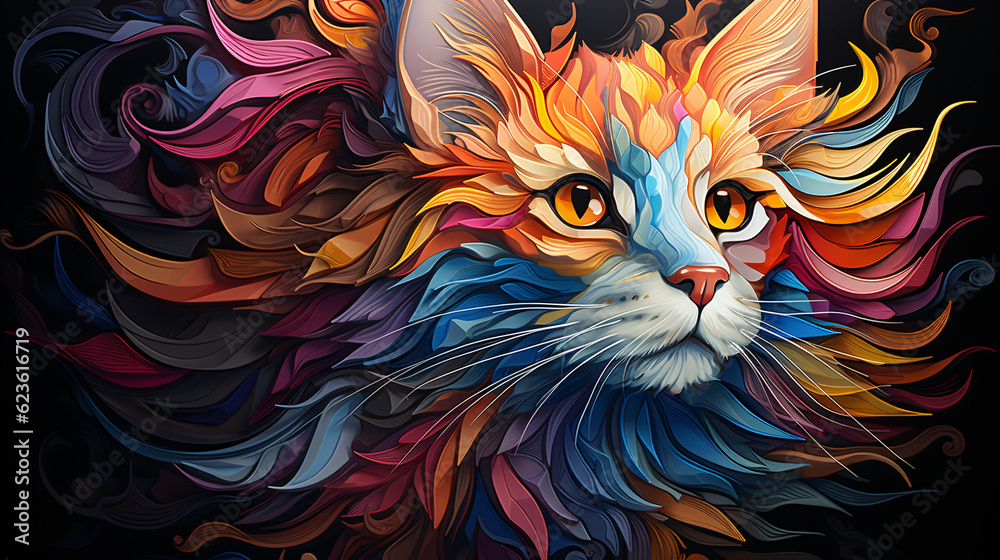 Abstract Animalia: A Vibrant Mosaic of Dogs, Cats, and Exotic Creatures ...